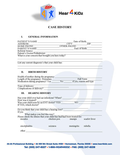 Hearing Evalution and Forms | Hear 4 U Audiology